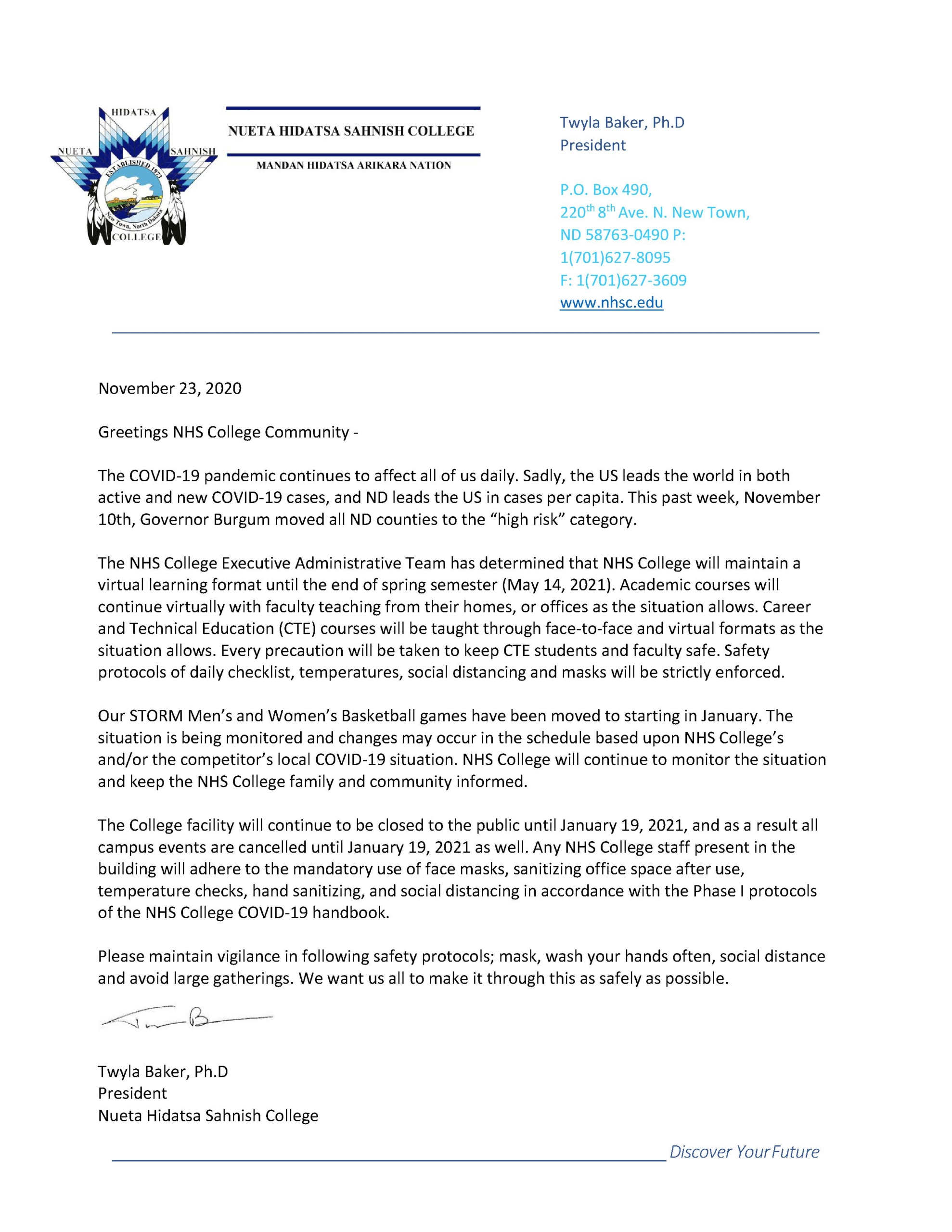 Campus Closure updates due to COVID – NHSC campus to remain closed ...