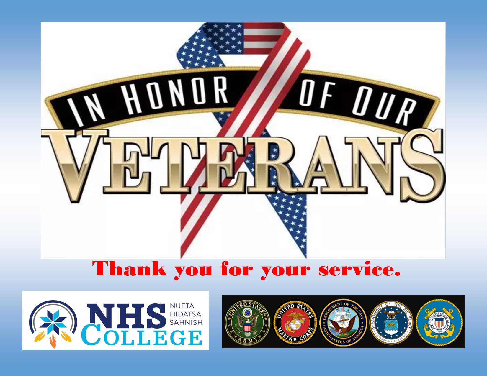 NHSC would like to thank all Veteran’s for their services – NHS College