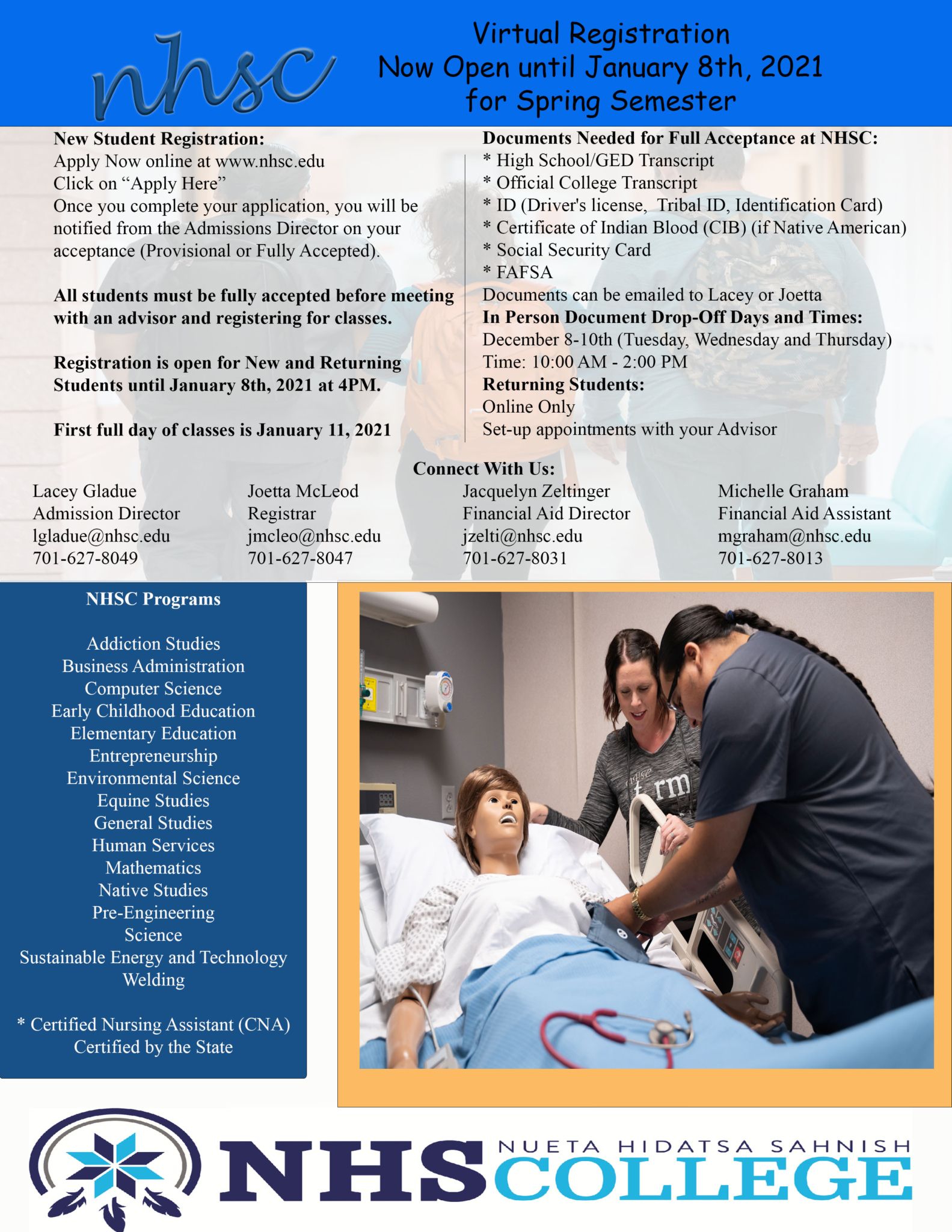 Virtual Spring Registration is now OPEN – NHS College