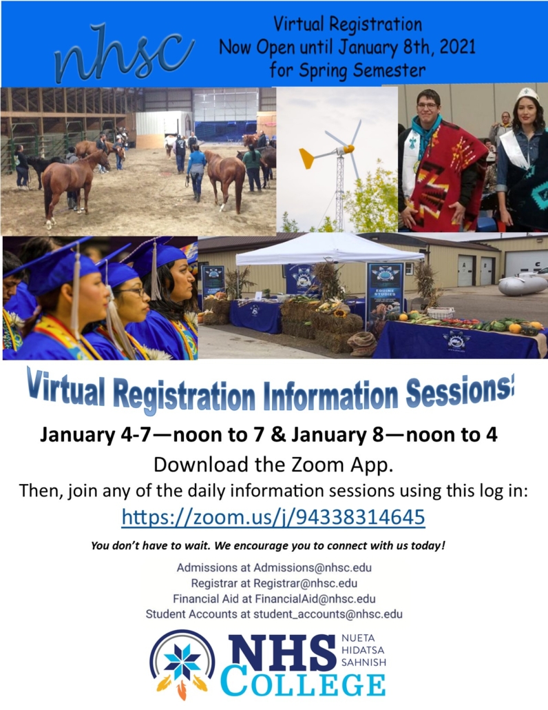 Spring Registration Zoom Information Sessions - NHS College